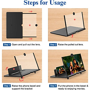 18" Screen Magnifier for Smartphone –3D HD Mobile Phone Magnifying Projector Screen Enlarger for Movies, Videos, and Gaming–Foldable Phone Stand with Screen Amplifier–Supports All Cell Phone