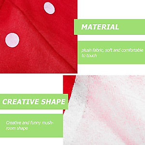 NUOBESTY Kids Mushroom Hat Costume Accessory Red Plush Mushroom Hat Cartoon Party Costume Hat for Festival Decor(40cm*40cm)