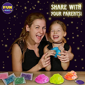 35.16 FL OZ Glow in The Dark Slime for Kids 6+, FunKidz 1040 ML Large Slime Pack Neon Colors Slime Kit Green Blue Pink Yellow Big Slime Gifts for Boys Girls Birthday Party
