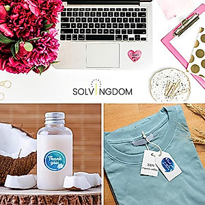 Solvingdom Thank You Stickers Roll of 1000 Pcs - 1.18 Inch Self-Adhesive Label Supplies Parties Gifts Bags Boxes Small Business Handmade Goods Flower Store-10 Decorative Designs Round Hearth Shaped