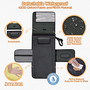 Gimars Portable Baby Changing Pad, 27.5 * 14 inchs Travel Diaper Changing Pad,Waterproof & Easily Cleanable Detachable Portable Diaper Changing Mat Kit, Baby Shower Gifts, Newborns Essentials