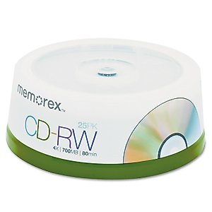 Memorex 4X 700 MB/80-Minute CD-RW Discs (25-Pack Spindle)