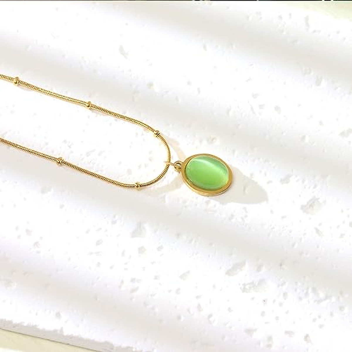 JiuZhou-non tarnish gold necklace, Wedding Anniversary, Birthday Gift for Wife,With Birthstone Pendant, Ideal Chrismas Gifts for Her, Girlfriends, Mom, gold necklaces for women, unique jewelry