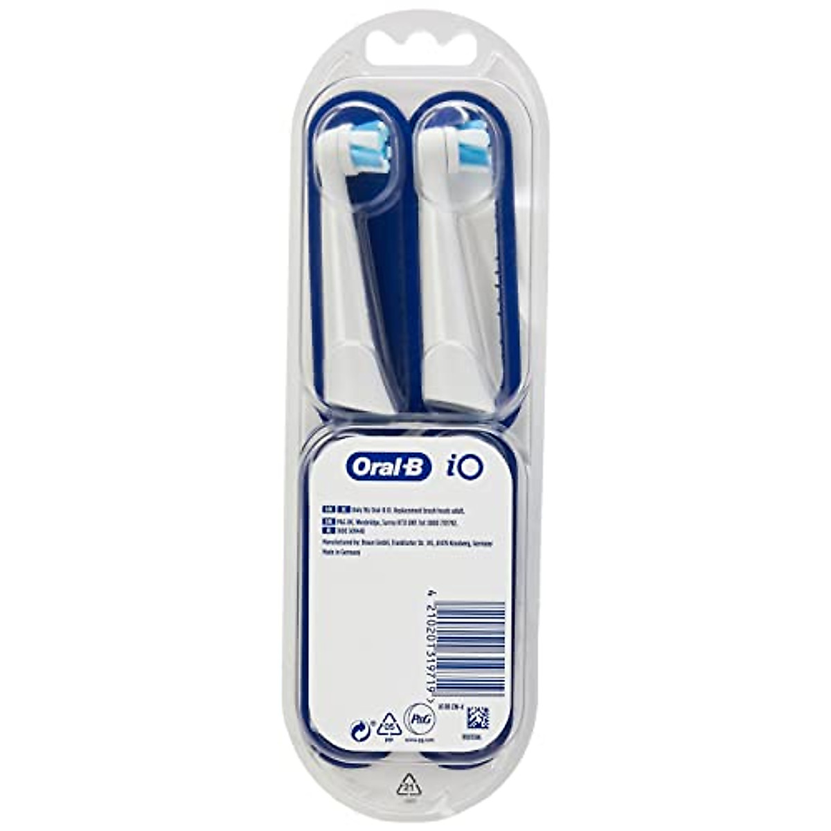 Oral-B iO Ultimate Clean Electric Toothbrush Head, Twisted & Angled Bristles for Deeper Plaque Removal, Pack of 4, White