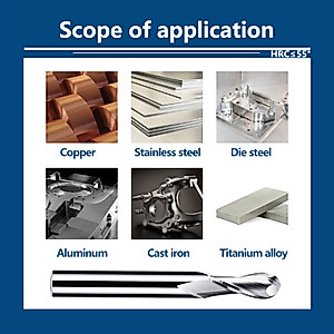VIEUE Drill Bits 2-Flute Ball End Mills Carbide Tools CNC Mills Thread Drills Metal Engraving Drills Helical Mills (Cutting Edge Length : 4x17x45)