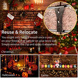 Brick Hook Clips (4 Pack) for Hanging Outdoors, Brick Hangers Fits Standard Size Brick 2-1/4" to 2-3/8" in Height, Heavy Duty Brick Wall Clips Siding Hooks for Hanging No Drill and Nails