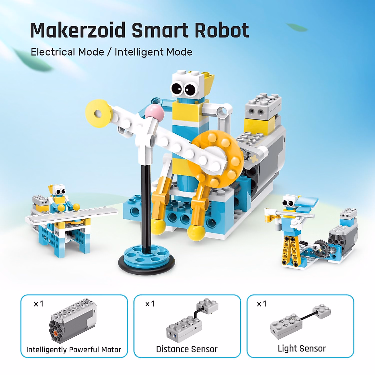 Makerzoid Smart Robot,72-in-1 STEM Educational Toy, Electronic Building Robot Toy, Robotics Kit, Learning Kit, Logical Training Kit, DIY Robot Building Kit for Kids, Boys and Girls Ages 6+