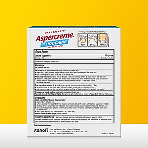 Aspercreme Max Strength Lidocaine Pain Relief Patch (5 Count) for Back Pain, Odor Free Pain Patches