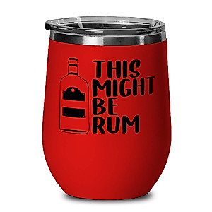 Pussuers Rum Wine Glass, Wine Tumbler Red, Pussuers Rum Stainless Steel Insulated Lid Wine Glass Mug Cup Present Idea