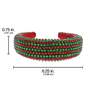 SP SOPHIA COLLECTION Women's Sparkling Crystal Padded Rhinestone Wide Bejeweled Hair Headband Party Hairband Hair Accessories in Lime