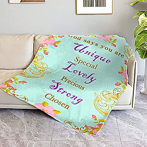 Simplive Christian Gifts for Women Religious Gifts 60x80 inch Throw Blanket with Inspirational Thoughts and Prayers-Religious Throw Blanket Catholic Gifts Birthday Gifts Spiritual Gifts for Women