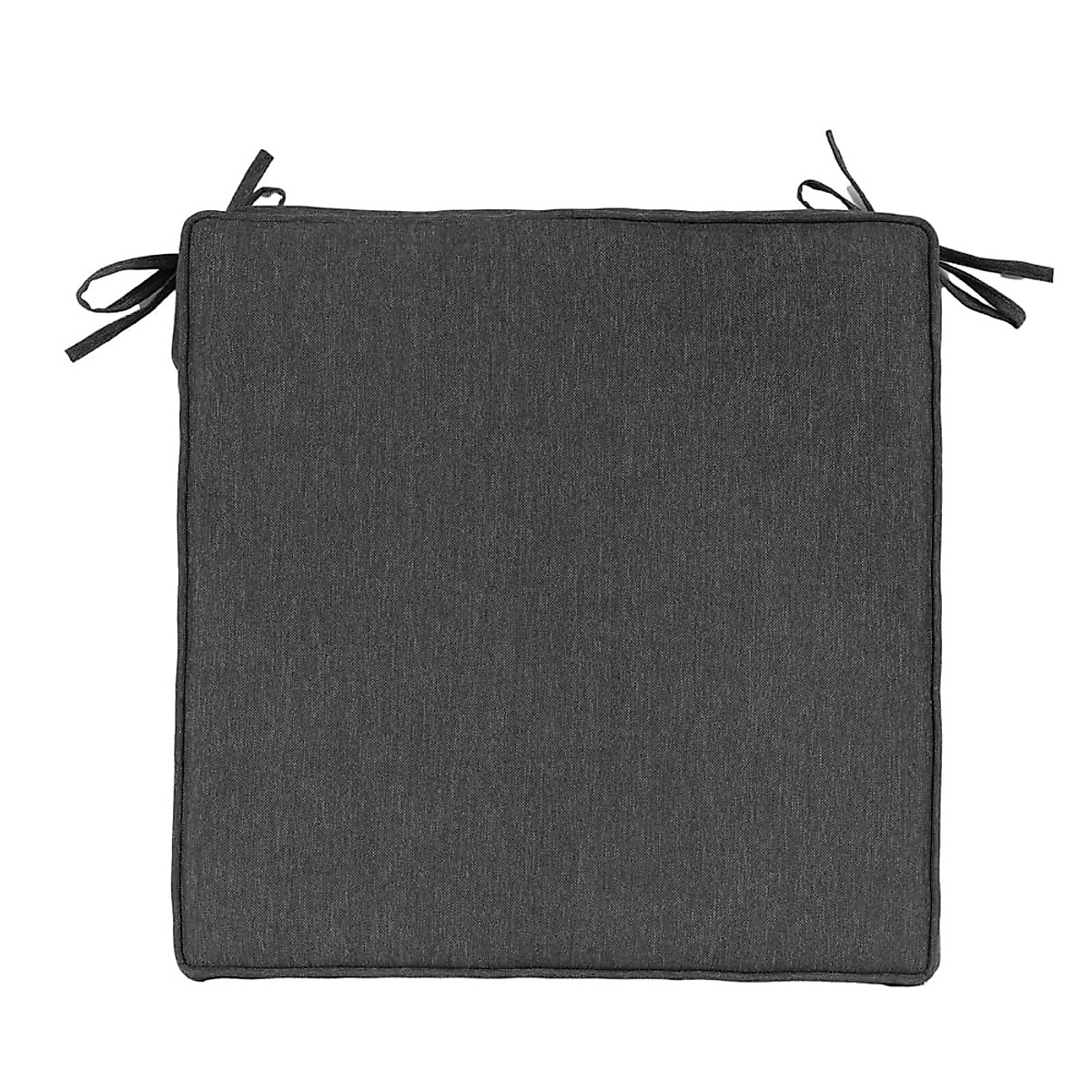 SUPMAISON Pack of 4 Outdoor Seat Cushion with double welt 20" x 20" x 2.5",zipper, foam (Charcoal Dobby)