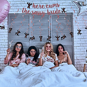 Bachelorette Party Decorations Banner & Swirl - Rose Gold Bachelorette Banners Bridal Shower Supplies