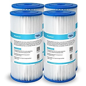 Membrane Solutions 20 Micron Pleated Water Filter Home 10"x4.5" Whole House Heavy Duty Sediment Replacement Cartridge Compatible with ECP10-1,ECP20-BB,R50-BBSA,FXHSC,CB1-SED10-BB (4 Pack)