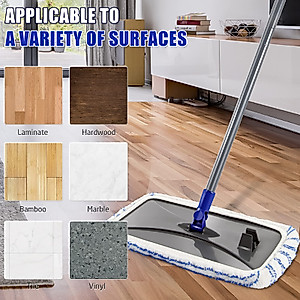 MASTERTOP Large Microfiber Mop - Microfiber Mop Floor Cleaning System, 16x8.4“ Flat Mop, Dust Mop, Hardwood Floor Mop, Washable, 360 Degree, 5 Microfiber Mop Replacement Pad, 1 Cleaning Scraper