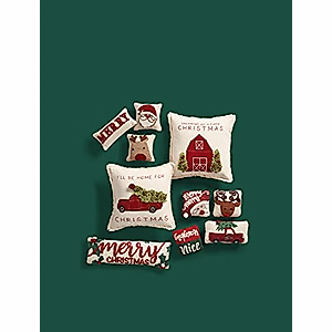 Mud Pie Christmas Mini Canvas Pillow, Merry