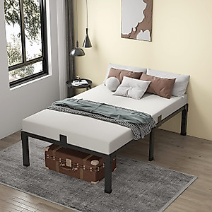 MAF 12 Inch Twin Bed Frames with Mattress Slide Stopper Black Heavy Duty Metal Platform Bed Frame Steel Slat Support, No Box Spring Needed, Noise Free, Easy Assembly