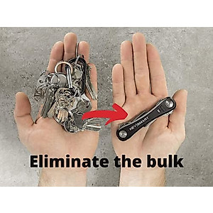 KeySmart Max - Compact Trackable Key Organizer w LED Flashlight and Tile Bluetooth Key Finder Technology (up to 14 Keys, Steel Gray) Bundle with KeySmart Pro (up to 10 Keys, Black)