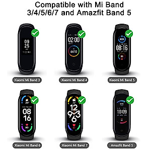 Wanme Bands for Xiaomi Mi Band 5/6 / 7 Strap Women Men, Soft Nylon Sport Strap Compatible with Amazfit Band 5 Replacement Bands Wristband Accessories (Colorful)