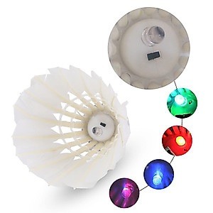 Bringsine LED Badminton Shuttlecock Dark Night Birdies Lighting for Kids Outdoor Sports-Red 4PCS