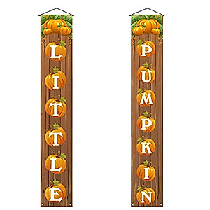 Welcome Little Pumpkin Banner,Rustic Fall Autumn Pumpkin Baby Shower&Birthday Party&Gender Reveal Decoration Backdrop for Home Farmhouse