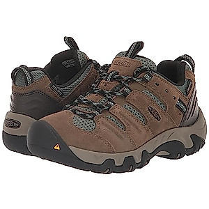 KEEN Women's Headout Low Height Waterproof All Terrain Hiking Shoes, Shitake/Dark Forest, 8