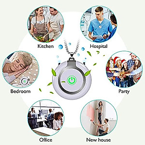 Air Purifier Personal Necklace, Portable Mini Air Cleaner for Kids, Adult, Pet Smel, USB Charging Air Travel Freshener for Home Office Bedroom ( Purple)