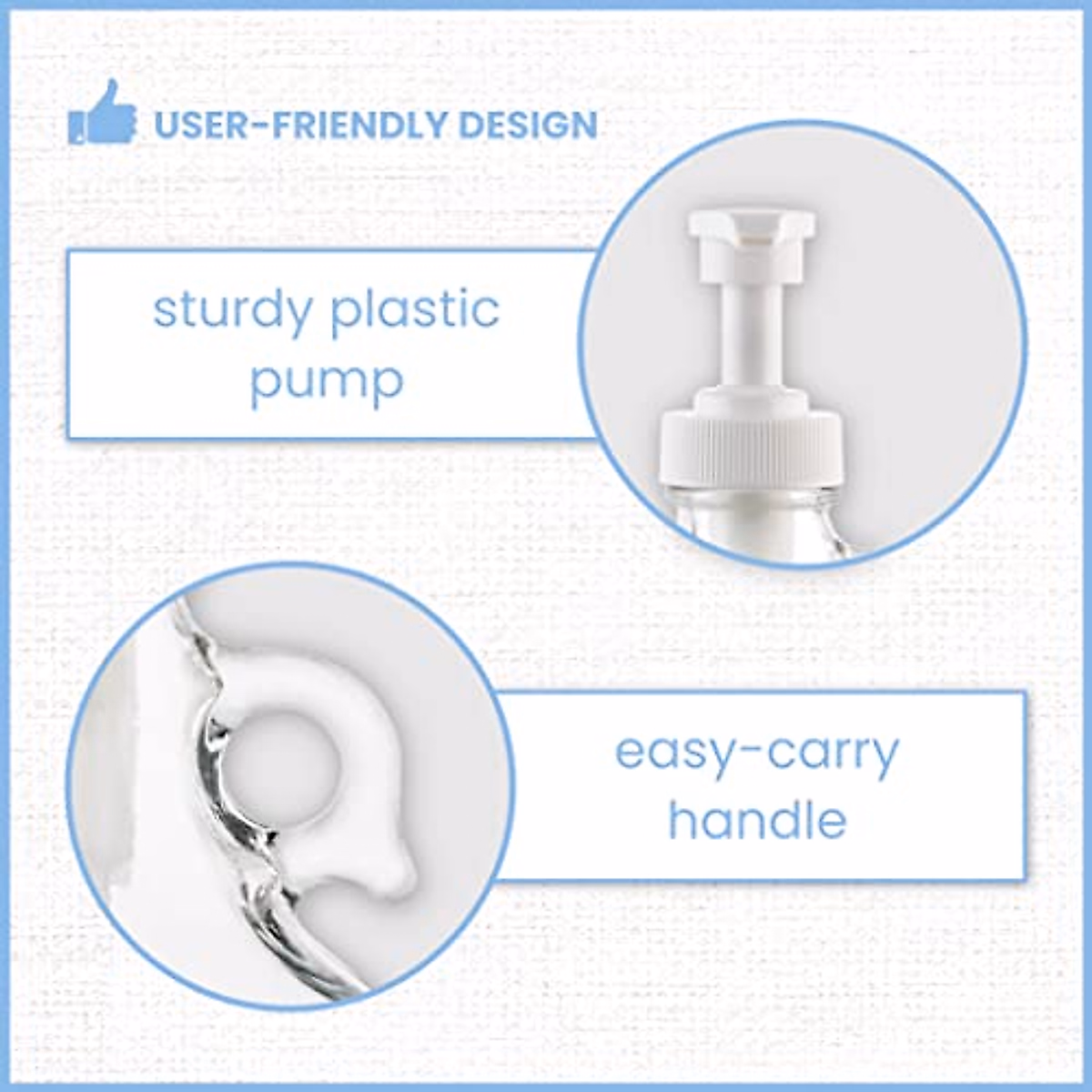 Half Gallon Glass Pump Dispenser Bottle, Large Jug with Pump for Laundry Soap Dispenser, Liquid Detergent, Fabric Softener, Syrup Pump - 64 oz Capacity - by Kitchentoolz