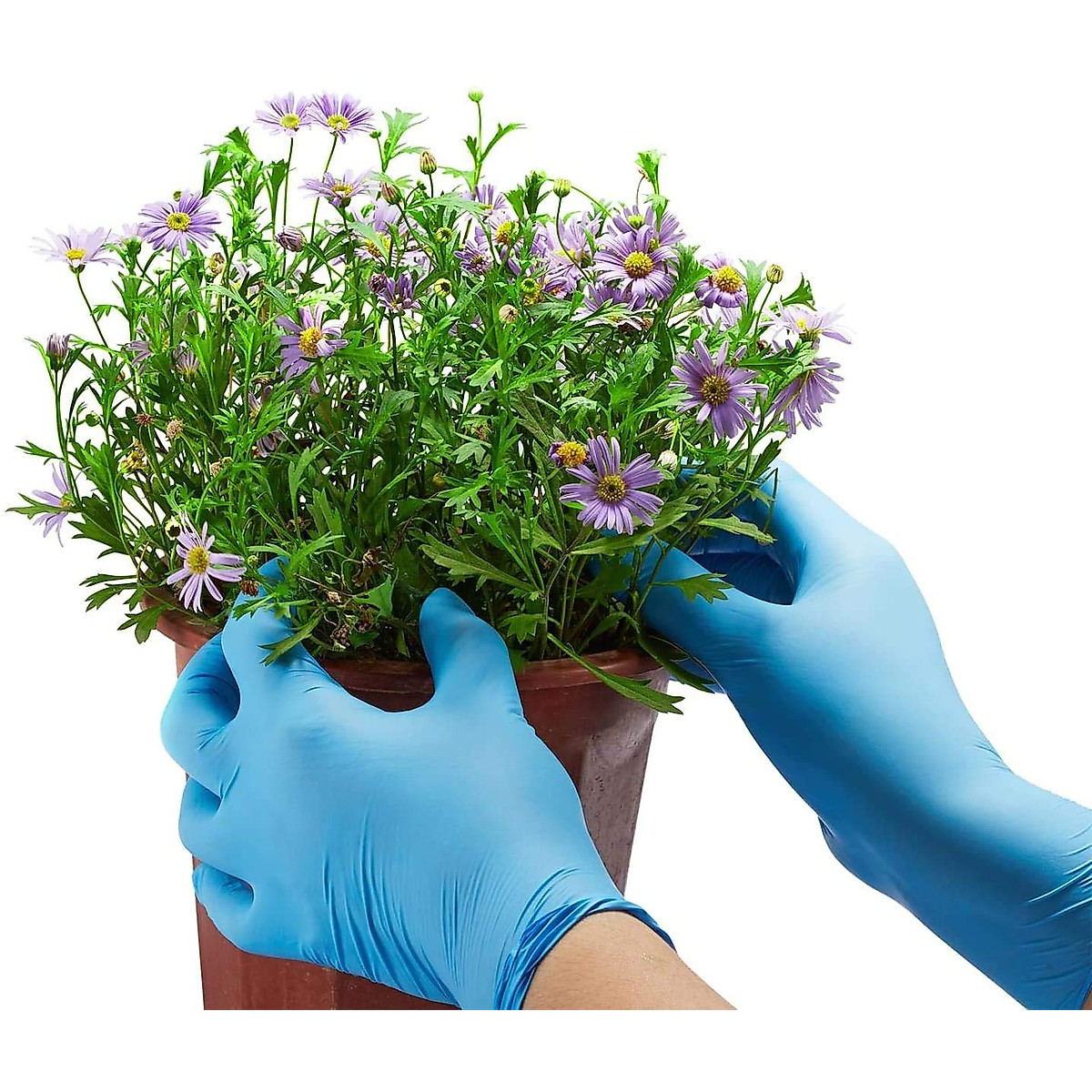 Nitrile Kids Gloves Disposable for 4-10 Years - Latex and Powder Free - for Kids Festival Preparation, Crafting, Painting, Gardening- Blue