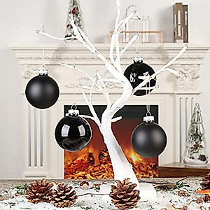 10PCS 2.64"(67mm) Christmas Ball Ornaments for Christmas Decorations, Glass Ball Present for Xmas Trees,Festival, Home Party and Wedding Party, Xmas Tree Decorations Set(Black)