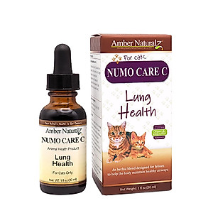 Amber NaturalZ Numo Care C Lung Health Herbal Supplement for Cats | Feline Herbal Supplement for Bronchial Support and Respiratory Lung Health | 1 Fluid Ounce Glass Bottle | Manufactured in The USA