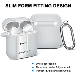 MOLOVA Protective Silicone Case Compatible with Tozo t6, Front LED Visible, Premium Accessory Shockproof tozo t6 Case Cover with Keychain. (Grey)