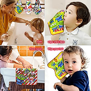 PSMILE 5PCS 20 X 20cm Colorful Cotton Towel Toy Story Series Cartoon Face Cloth Towel