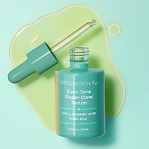 Even Tone Super Glow Serum, USRx®, Anti-Aging Serum Brightens, Firms, and Smoothes to Improve the Appearance of Wrinkles, Sun Damage, and Dark Spots, with 10% Vitamin C and Key Ingredients, 0.5 Fl Oz