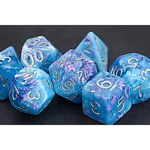 3DEGOS Blue Butterfly DND Dice Set for Dungeons and Dragons Gifts, D&D, D and D, Pathfinder, Accessories, D20, Polyhedral, Resin Dice, Metal, Dice Tray, Tower, Bag, Box