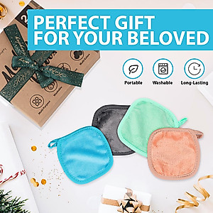 Orighty Reusable Makeup Remover Pads 24 Pack, Microfiber Makeup Remover Cloths Cotton Rounds, Eco-friendly Face Pads for All Skin Types, Makeup Wipes for Facial Cleansing, Ideal for Women 5 x 5’’