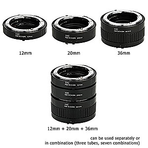 JJC F Mount Auto Focus Macro Extension Tube Set for Nikon D850 D750 D780 D3500 D3400 D7500 D7200 D7100 D7000 D5600 D5500 D5300 D5200 D5100 D5000 D3300 D3200 D3100 D800 D810 D700 D610 D600 D500 & More