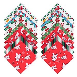 Floral Bedsheets 20pcs Christmas Patchwork Fabric Christmas Cotton Fabric Bundles Quilting Fabric Fat Quarters Precut Fabric Scraps for Xmas Sewing Crafting 15 * 15cm Quilted Sheets
