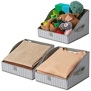 GRANNY SAYS Bundle of 3-Pack Trapezoid Storage Bins & 1-Pack Hanging Closet Organizer