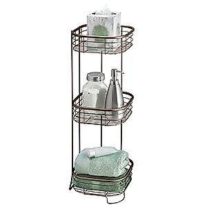 iDesign Standing Shower Caddy Organizer, The Forma Collection – 9.5" x 9.5" x 26.25", Bronze