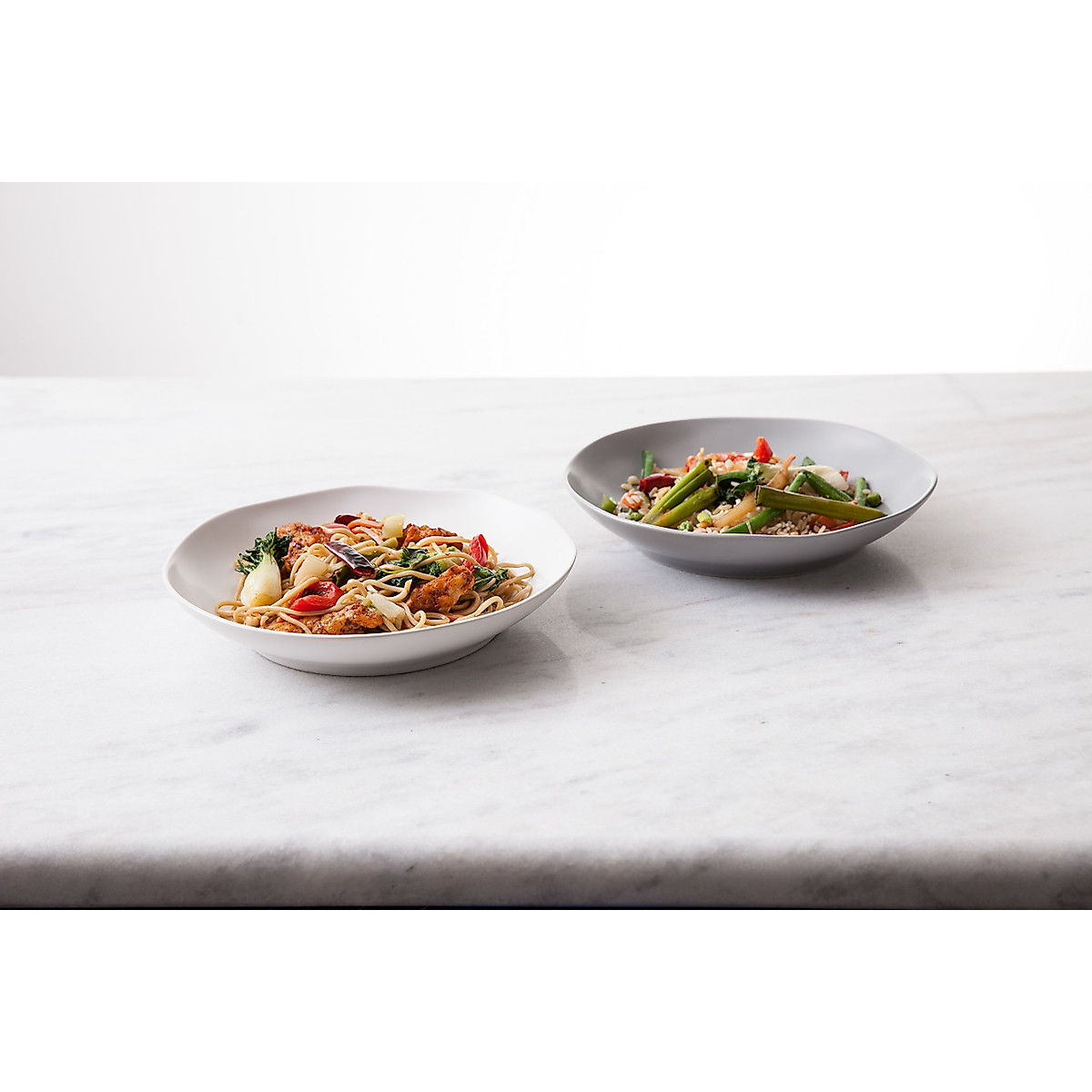 Fortessa Vitraluxe Dinnerware Heirloom Coupe Pasta Bowl, 9-Inch, Set of 4, Smoke