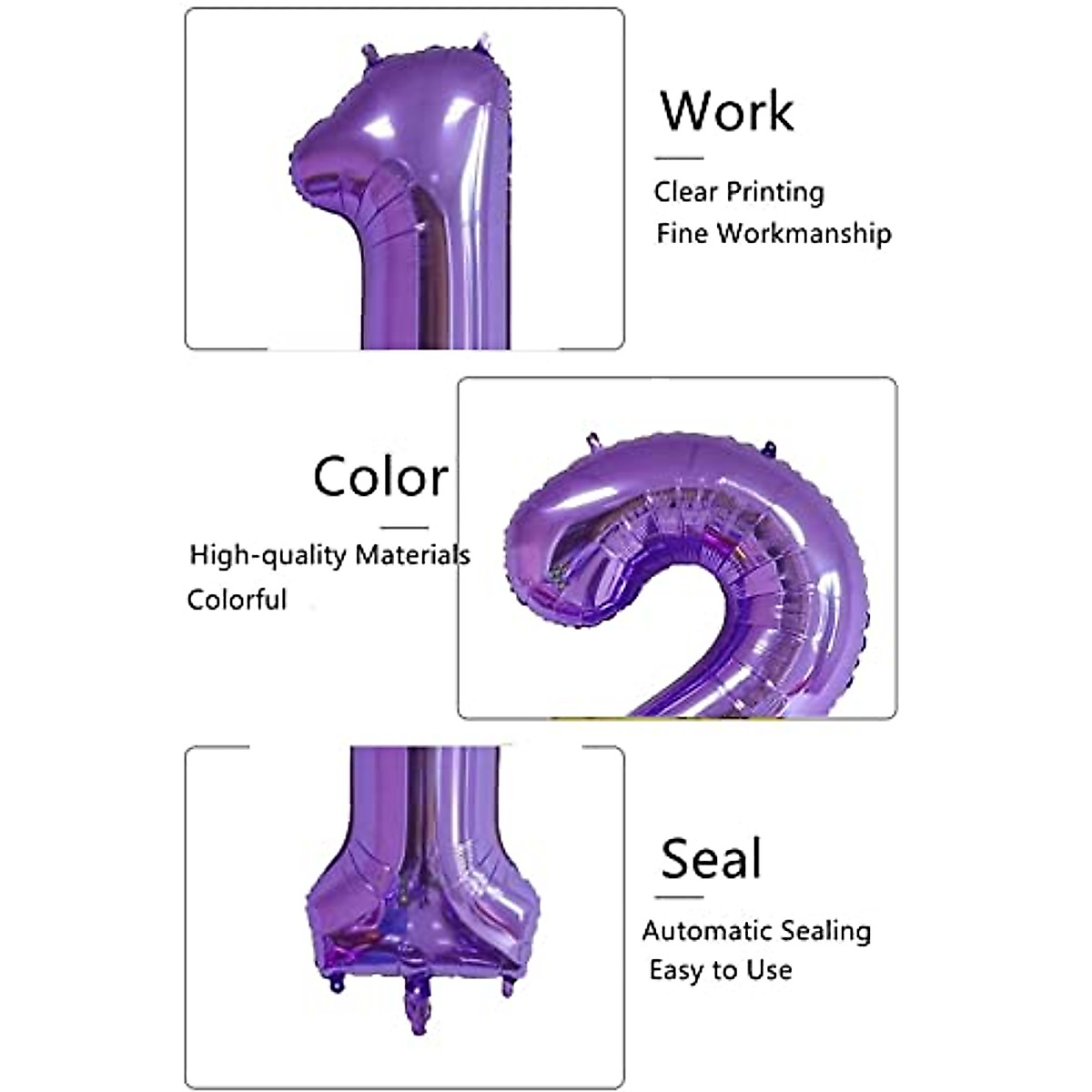 Purple 30 Number Balloon 40 inch Jumbo Foil Balloons with Detachable Crown Foil Prom Balloon for 30th Birthday Party Decoration 30 Wedding Anniversary Photos Props Supplies