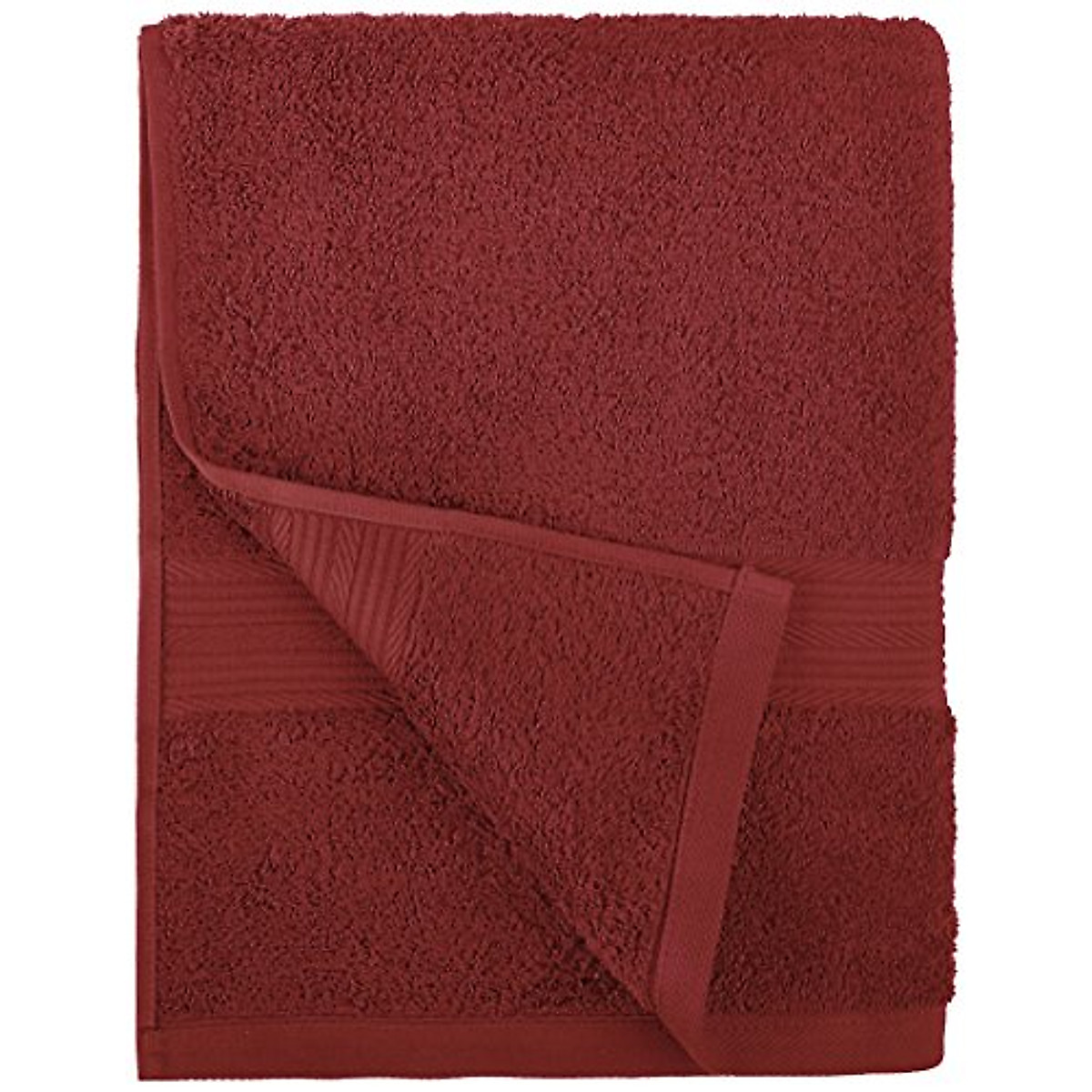 Amazon Basics 6-Piece Fade Resistant Bath towel, Hand and Washcloth Set - Crimson, 14.25" L x 10.85" W