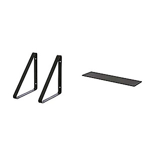 Tyoo Floating Shelf Triangular Modern Black Bracket Wall-Mounted Shelf Suitable for Home Decoration Living Room Bathroom, Bedroom Kitchen