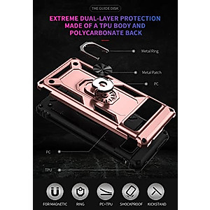 SunRemex for Google Pixel 7 Case with HD Screen Protector [2 Packs], [Not for Google Pixel 7 Pro ], Magnetic Ring Holder Kickstand,[Military Grade] Phone Case for Google Pixel 7 (Rosegold)