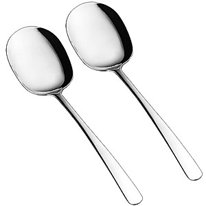 SIAIQIANG X-Large Serving Spoons Set,Foodgrade 18/8 Stainless Steel Serving Spoons,11.4 Inch Large Serving Utensils of Spoons Set,Serving for Salads Pasta Platters Mashed Potatoes Buffets Etc (2pack)