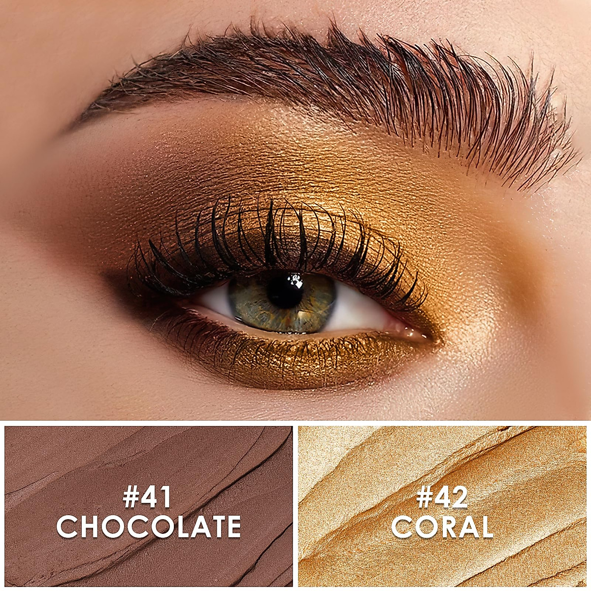 FOCALLURE 2 Pcs Cream Eyeshadow Stick,Brightener Eyeshadow Pencil Crayon,Highlighter Eye Shadow Stick Sets with Crease-proof Formula,Long Lasting Waterproof Eye Shadow Make Up,Fancy Tabac