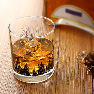 TOOWELL Whiskey Glasses Set of 2, 11OZ Bourbon Glasses Old Fashioned Glasses Handmade Lead-Free Scotch Tumbler, Birthday Gifts Valentines Day Gift, Rocks Glass for Liquor and Cocktail