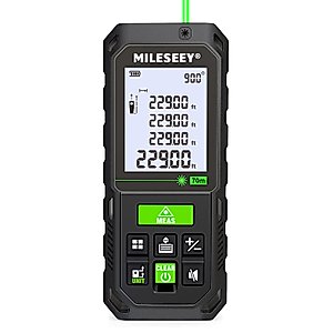 Mileseey S8GA Laser Measure Green Beam 230 ft, Laser Tape Measure with Angle Sensor IP65, Pythagorean, Distance, Area, Volume Measuring, ±1/16in Accuracy, Laser Measurement Tool