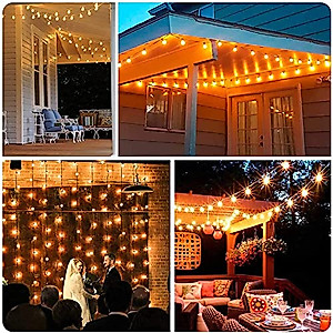 Outdoor LED String Lights, 50Ft G40 Outdoor Patio Lights with 52 Frosted White LED Globe Bulbs, Hanging Backyard Lights Waterproof for Indoor Outside Garden Bistro Pergola Tents Decorations, White